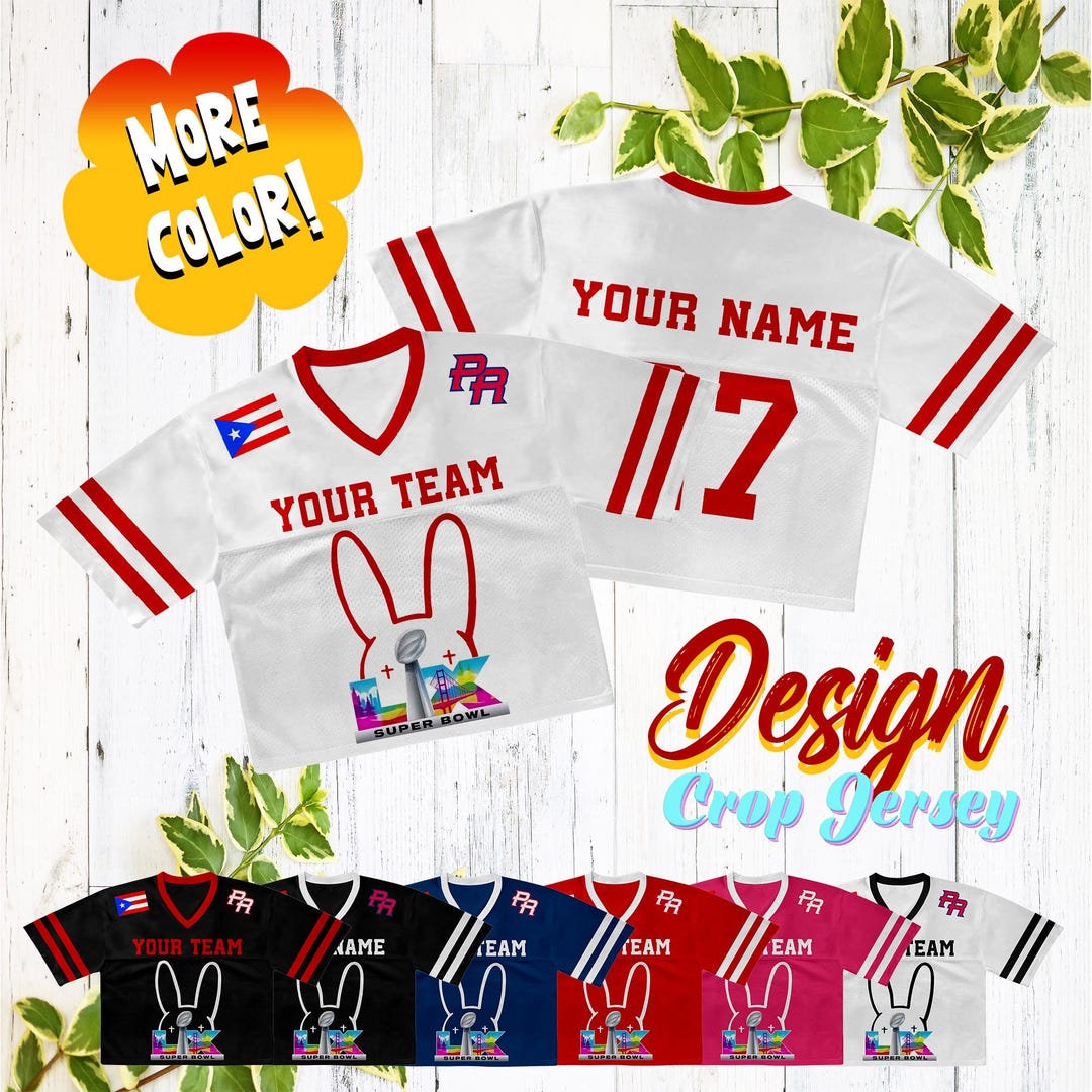 Custom Puerto Rico Team Benito Football Crop Top Jersey, Personalized ...