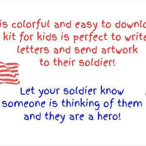 Kids Letters to A Soldier: Printable Military Stationery Set (PDF ...