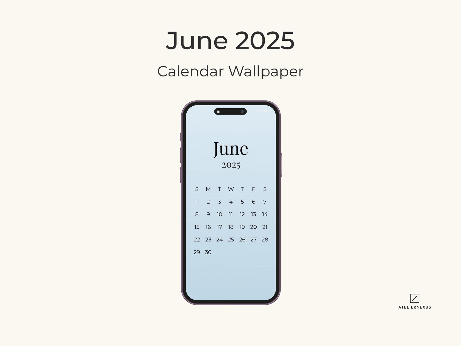 June 2025 Minimalist Phone Calendar Wallpaper – HD 1080×1920 Background ...