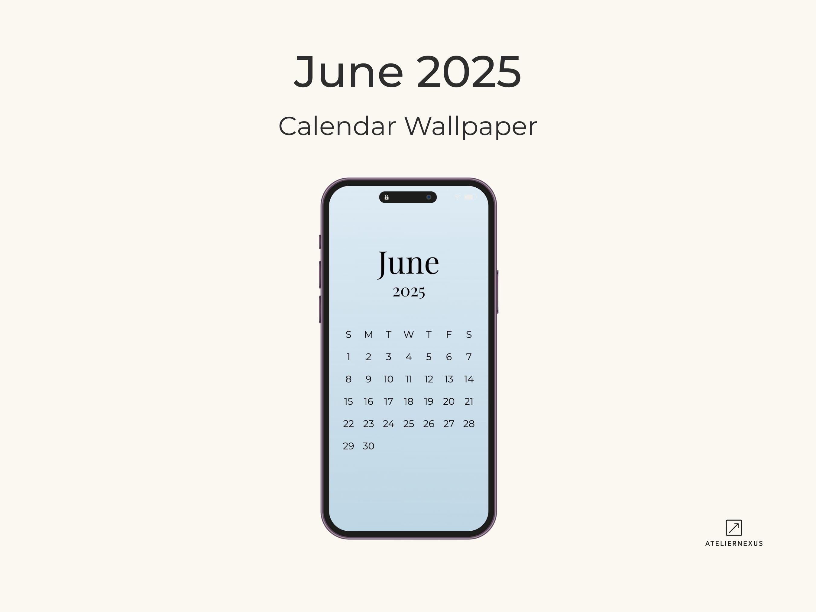 June 2025 Minimalist Phone Calendar Wallpaper – HD 1080×1920 Background ...