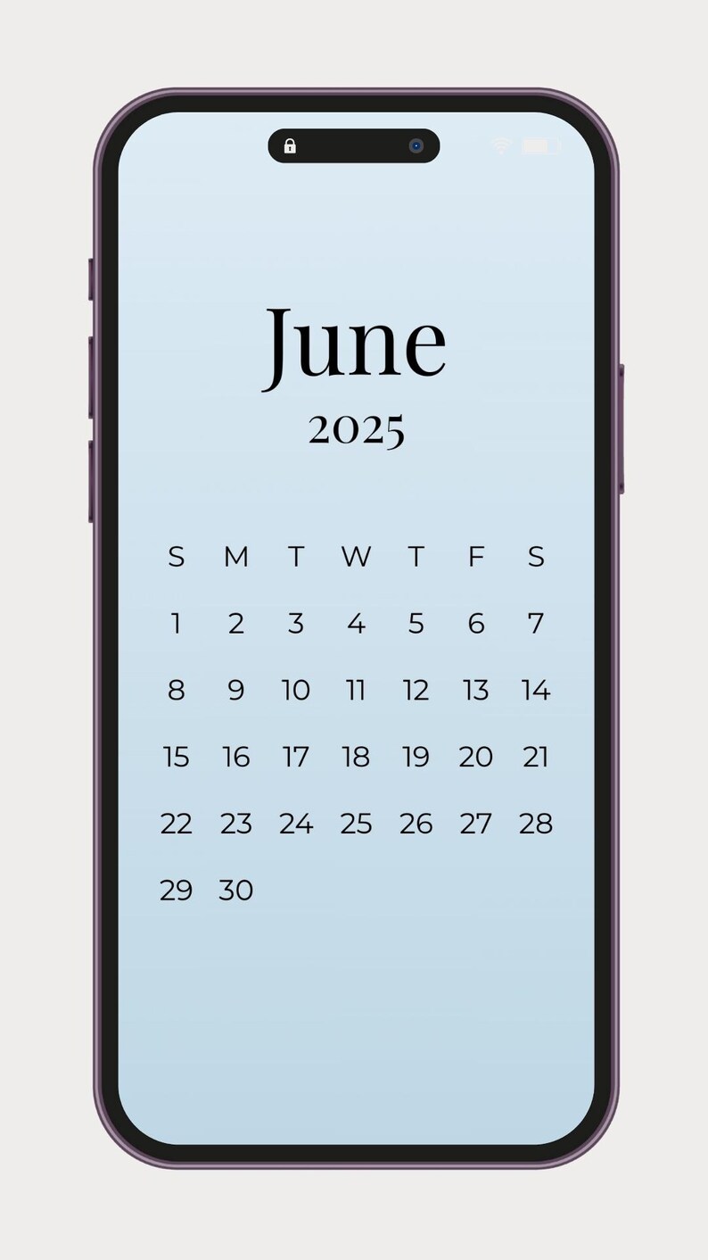 June 2025 Minimalist Phone Calendar Wallpaper – HD 1080×1920 Background ...