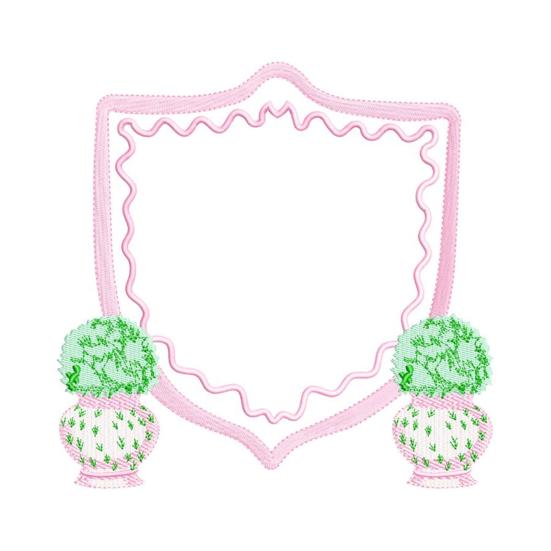 Preppy Topiary Crest Embroidery Design - Etsy