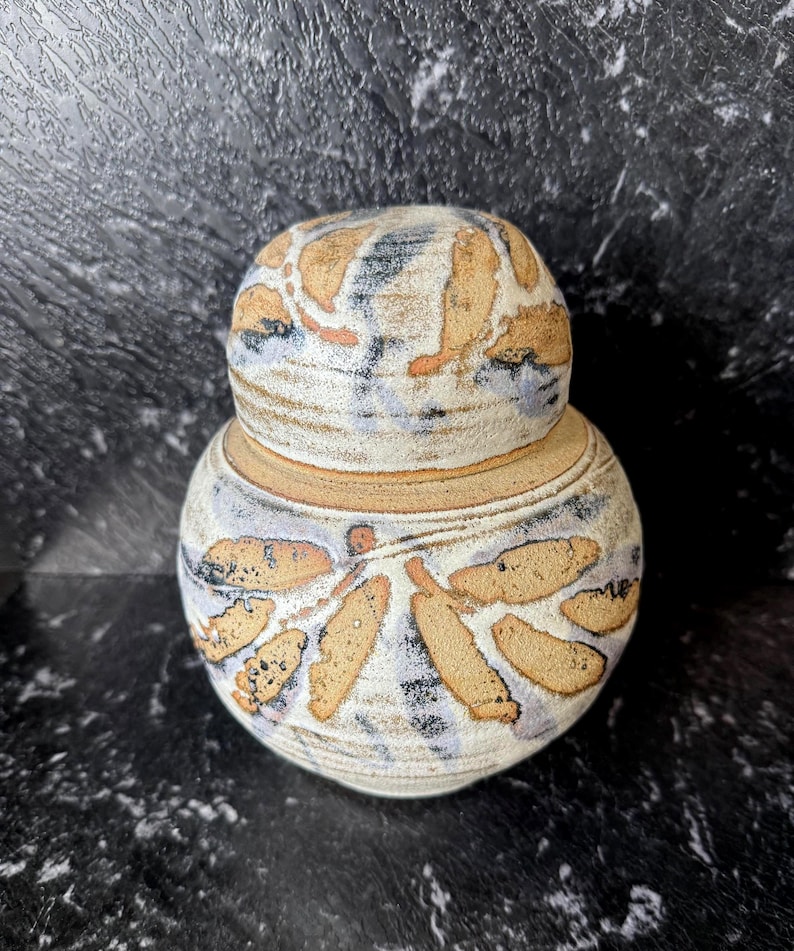 Vintage Studio Pottery Jar With Lid/bowl: Signed Earthy Glazed Ceramic ...
