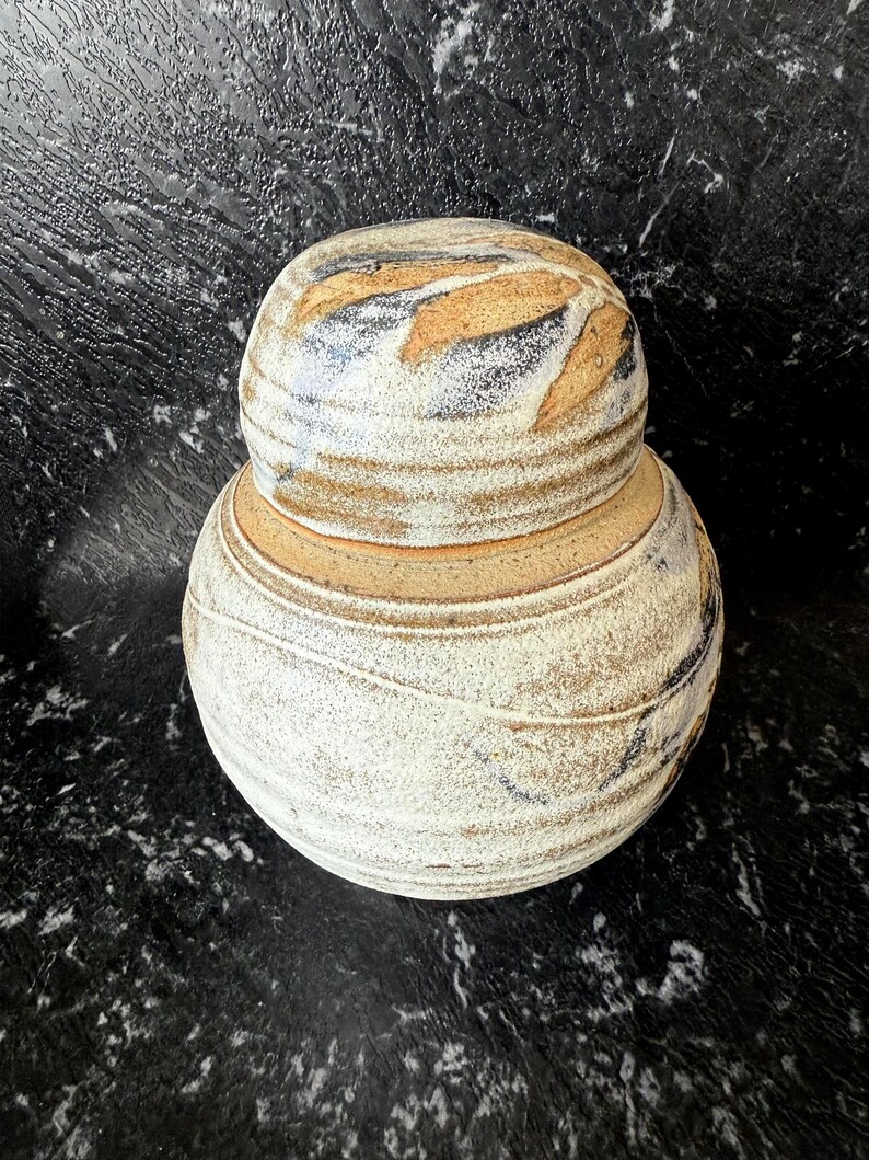 Vintage Studio Pottery Jar With Lid/bowl: Signed Earthy Glazed Ceramic ...