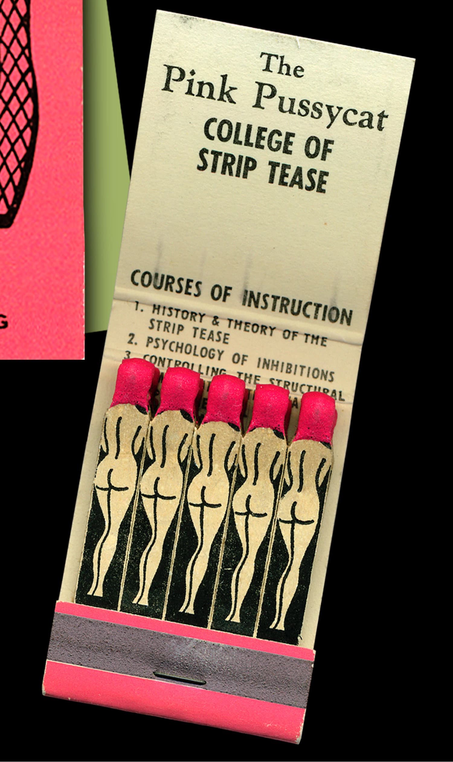 Burlesque POSTER Pink Pussycat Matchbook Hollywood Strip Tease Club ...