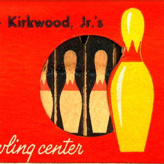 Bowling Wall Decor, Kirkwood Bowl Matchbook PRINT of LA Sports Fun, San ...