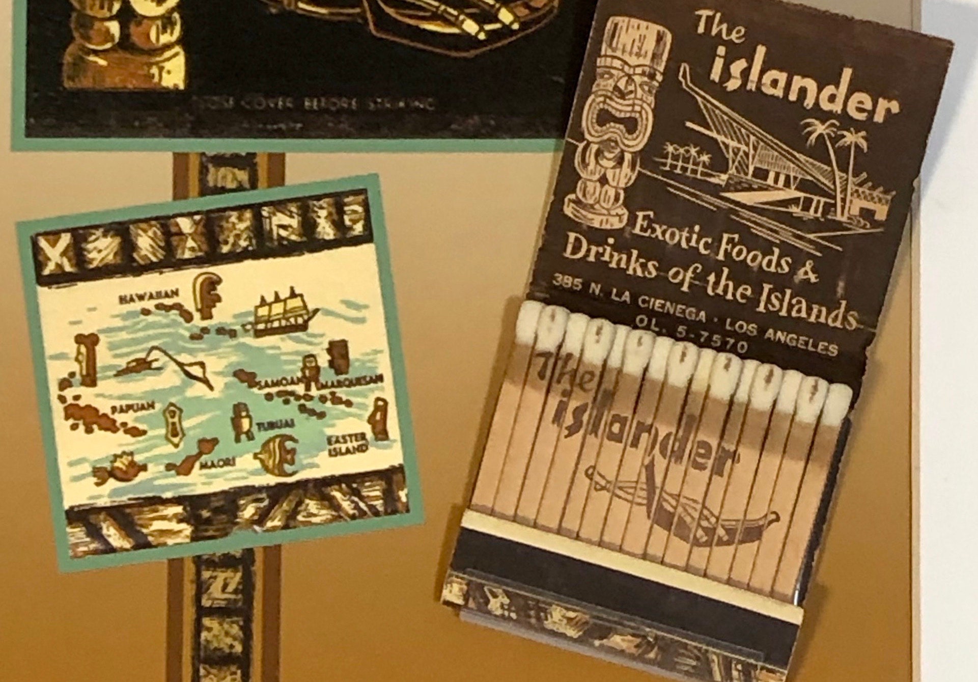 Islander Tiki Matchbook Display Wall Decor Retro Los Angeles Tiki ...