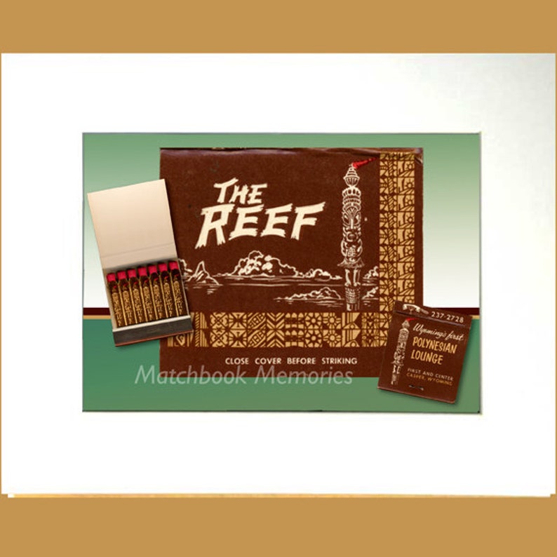 The Reef Matchbook Tiki Art PRINT Polynesian Wall Art Tiki Bar Decor ...