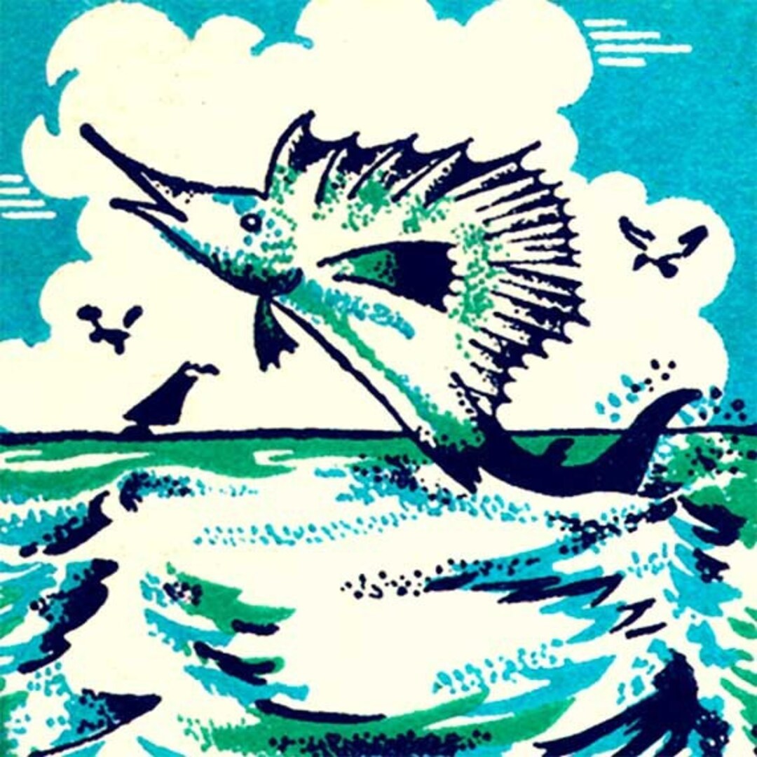 Fish Art Matchbook PRINT Ocean Fishing Wall Decor Cincinnati Matchbook ...