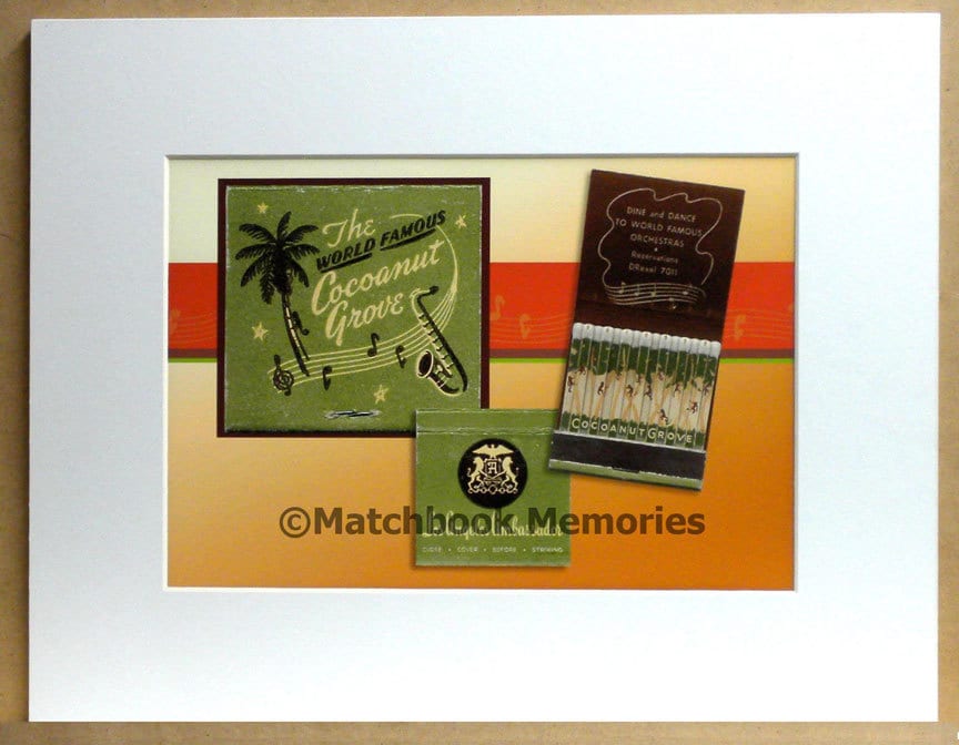 SALE - Cocoanut Grove Matchbook PRINT Hollywood Wall Decor Nightclub ...