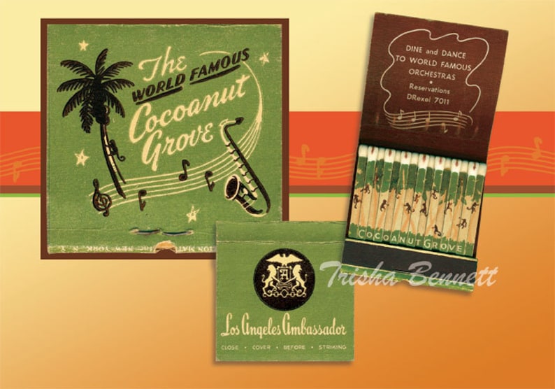 SALE - Cocoanut Grove Matchbook PRINT Hollywood Wall Decor Nightclub ...