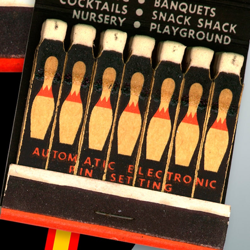 Bowling Wall Decor, Kirkwood Bowl Matchbook PRINT of LA Sports Fun, San ...