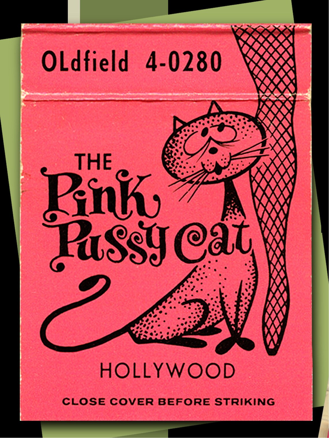 Burlesque POSTER Pink Pussycat Matchbook Hollywood Strip Tease Club ...