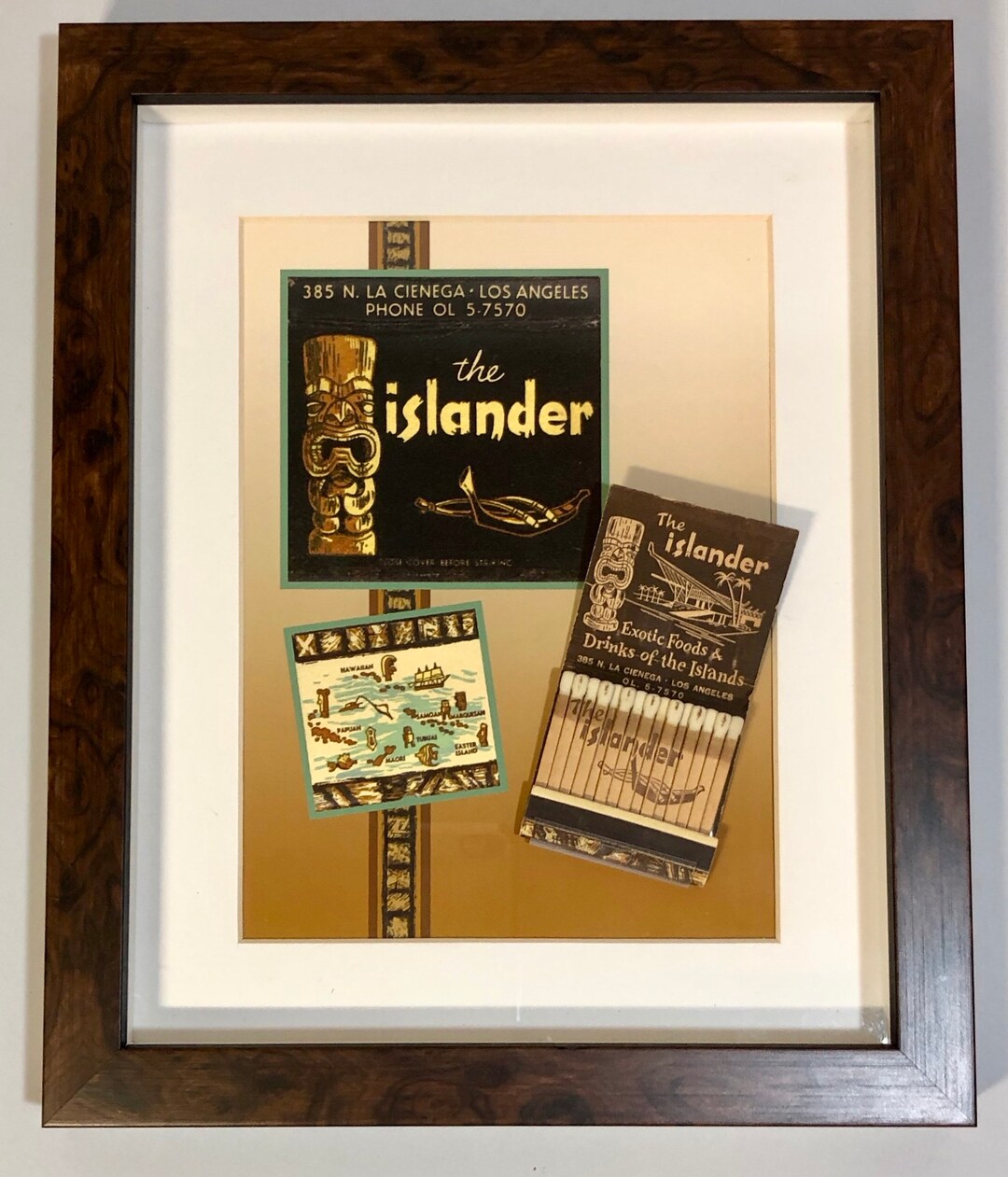 Islander Tiki Matchbook Display Wall Decor Retro Los Angeles Tiki ...
