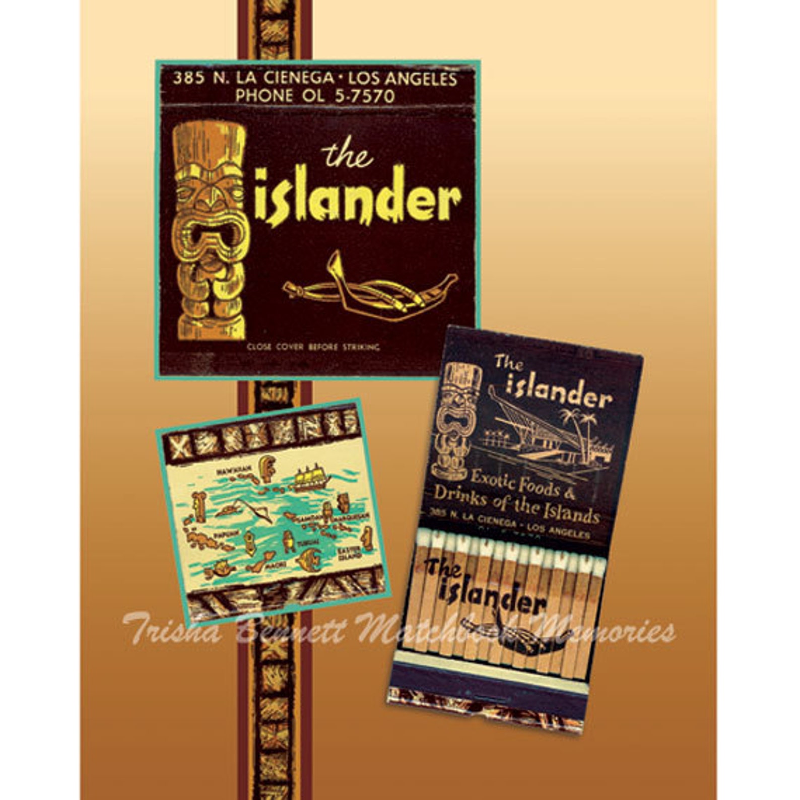 Tiki Islander POSTER Polynesian Matchbook Wall Decor Tiki Bar Decor ...