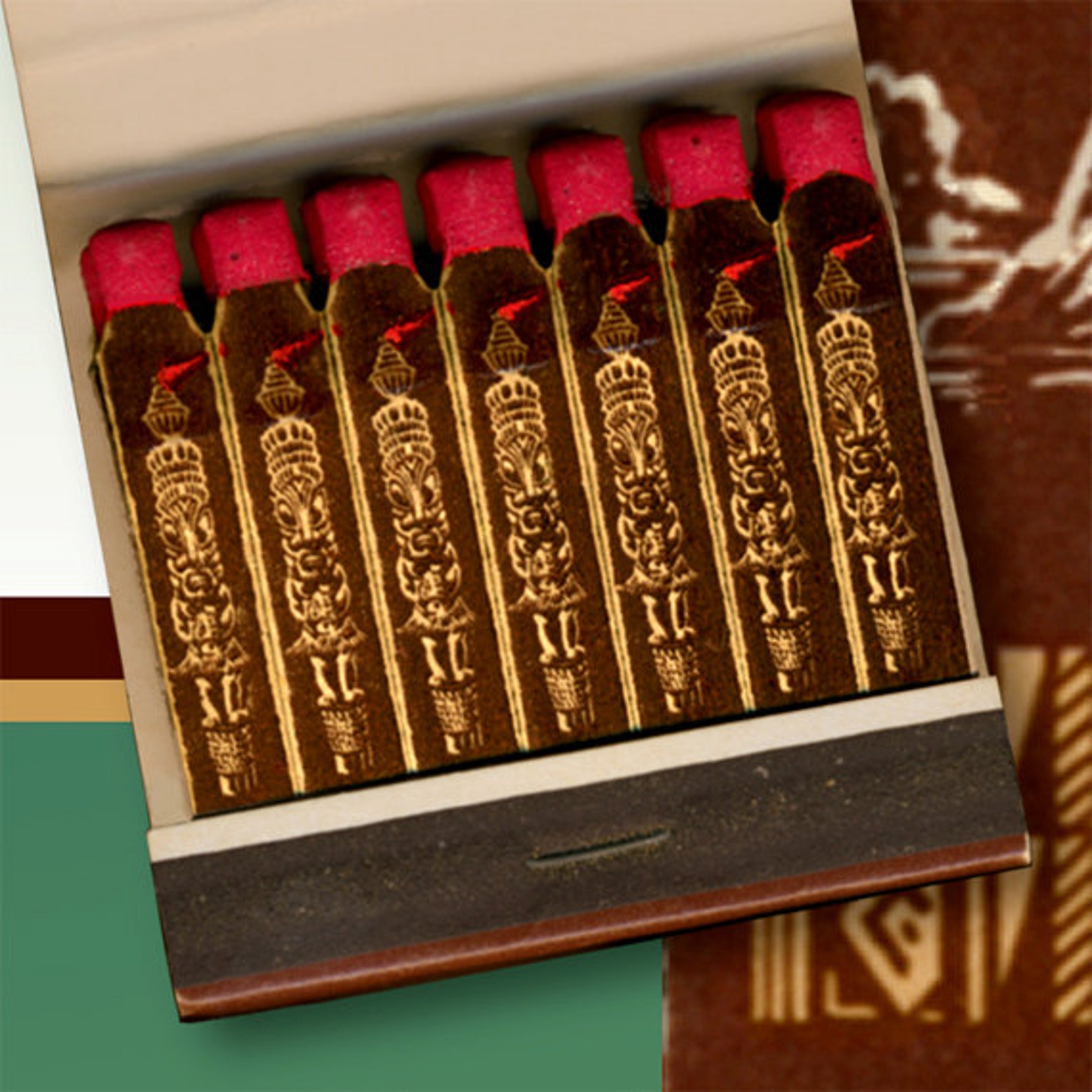 The Reef Matchbook Tiki Art PRINT Polynesian Wall Art Tiki Bar Decor ...