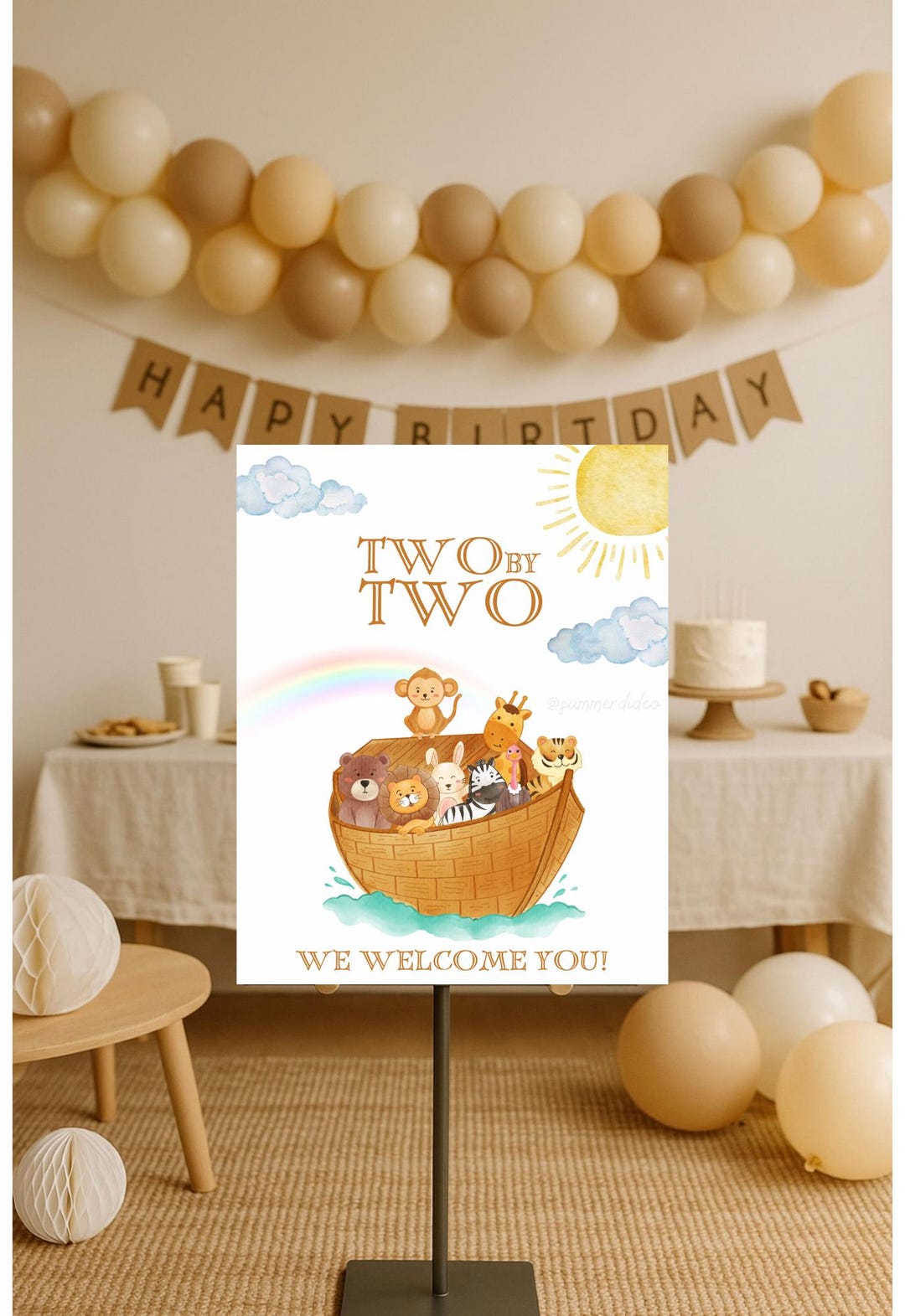 Two by Two Noah’s Ark Poster | Christian Nursery Wall Art | Baby Shower ...