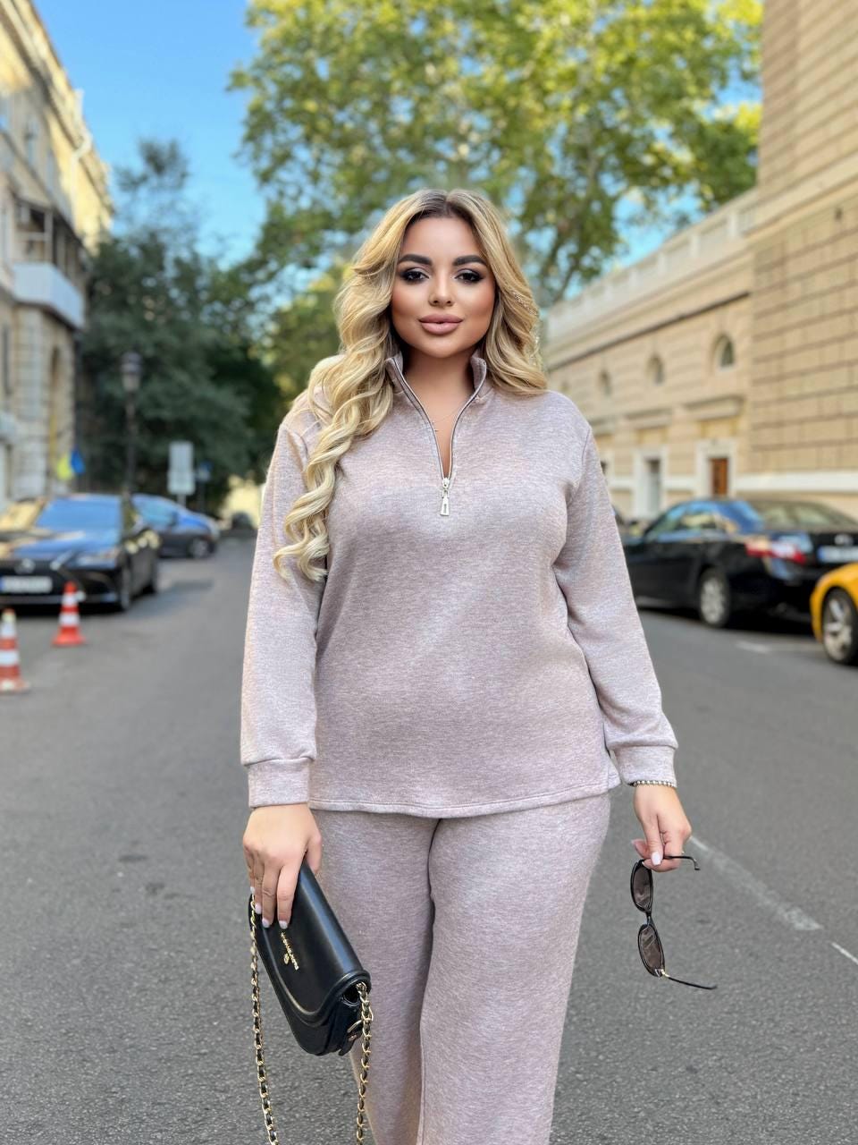 Plus Size Women’s Two Piece Loungewear Set – Warm Angora Knit Sweater ...