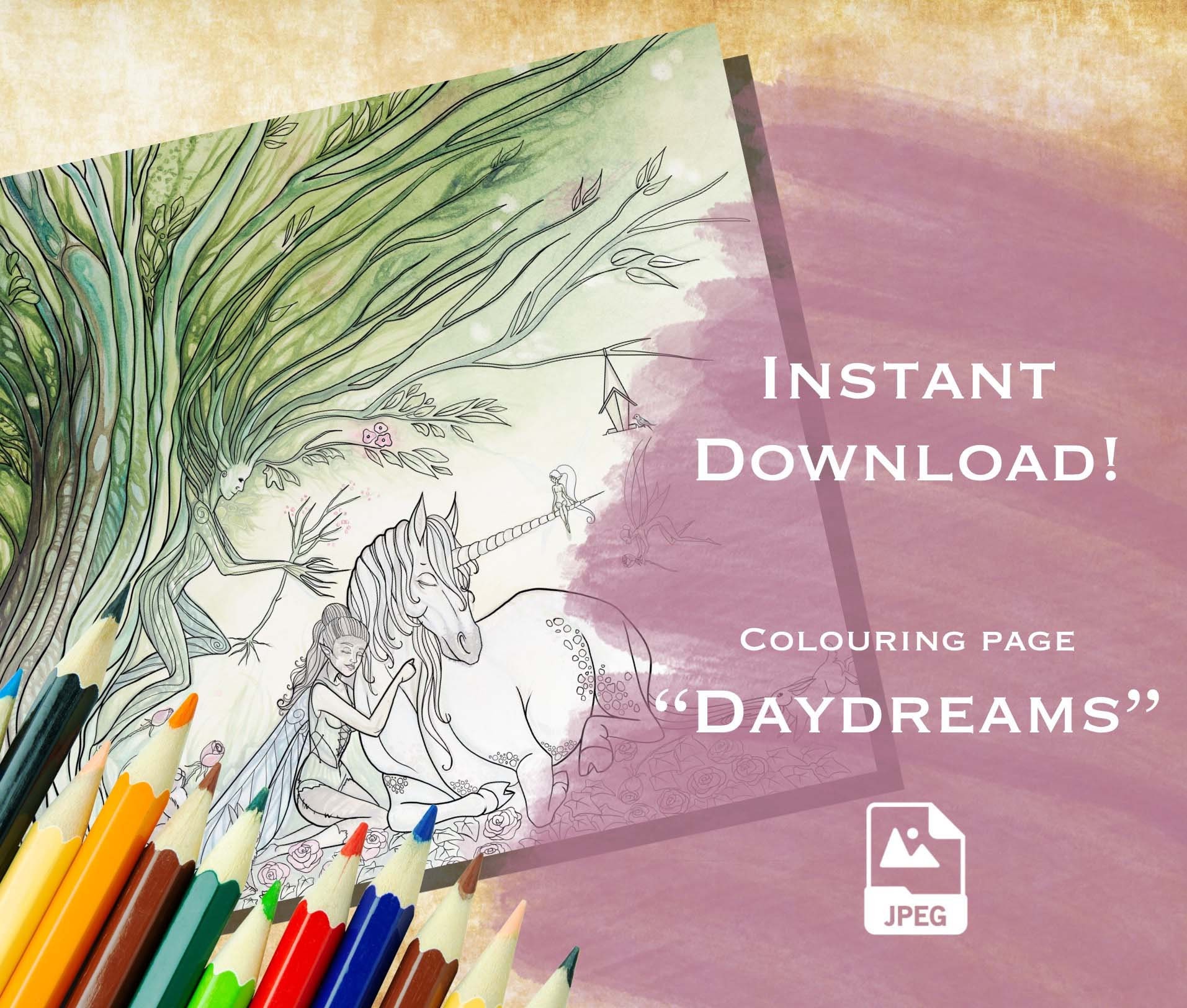 Daydreams Colouring Page Download - Etsy