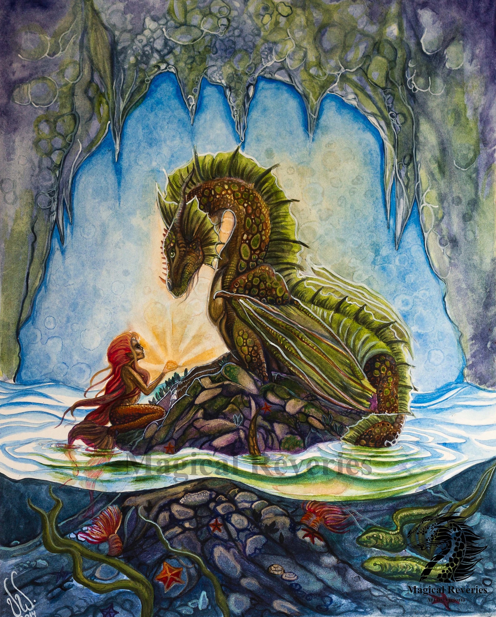 The Tithe Dragon and Mermaid Art Print - Etsy