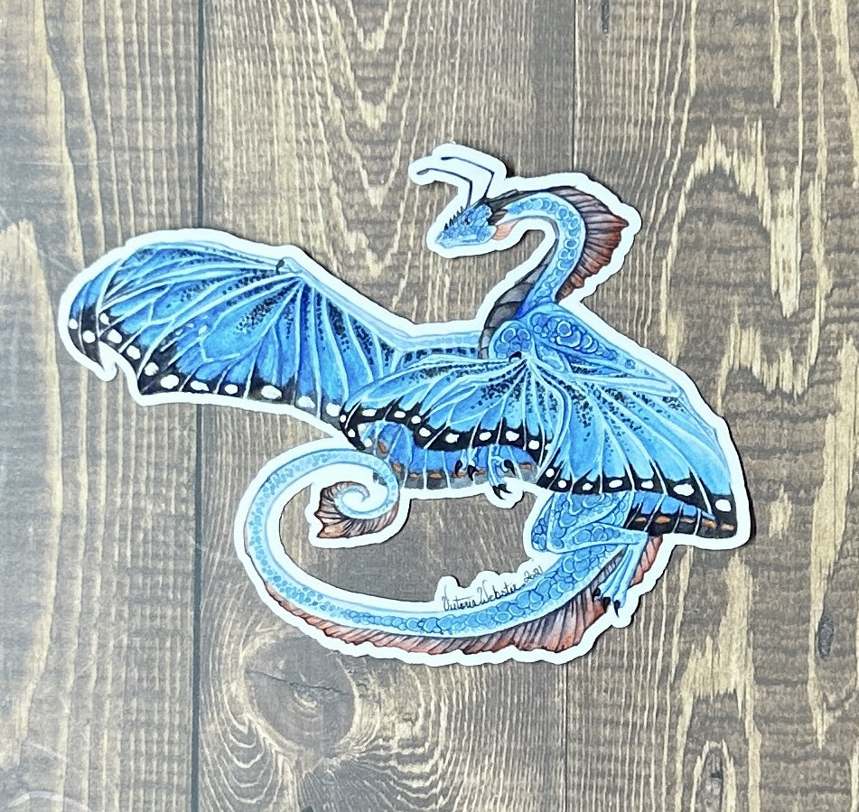 Blue Morpho Butterfly Dragon Art Print - Etsy