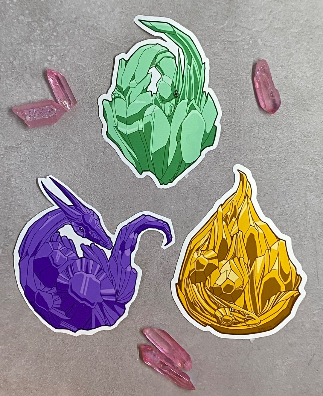 Geo Dragon Stickers, Stickers, Holographic, Glitter, Glossy, Dragons ...