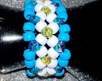 Black Rainbow Star Kandi Bracelet X Base Cuff - Etsy