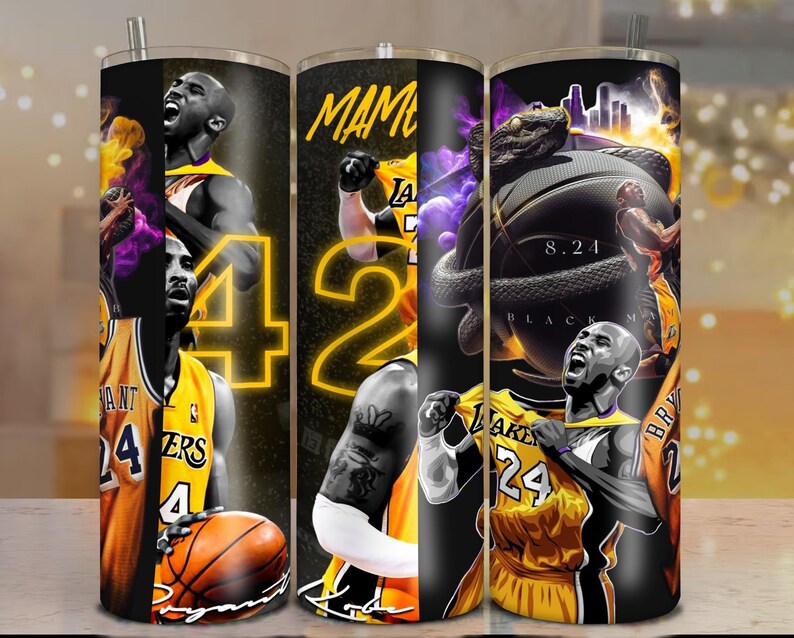 Kobe Bryant Tumbler Wrap Digital Design Art Tribute Mamba Mentality ...