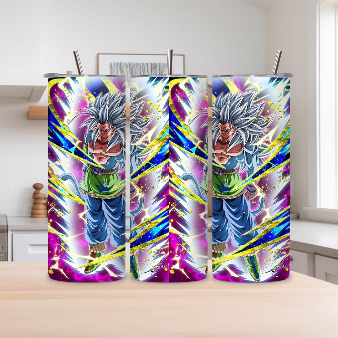 Ultra Instinct Goku Tumbler Wrap: Anime Sublimation Design (PNG Digital ...