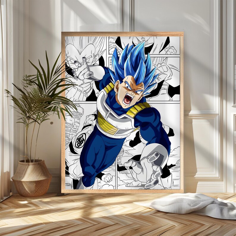 Vegeta Wall Art Manga Poster - Son Goku - Curated Manga Panels ...