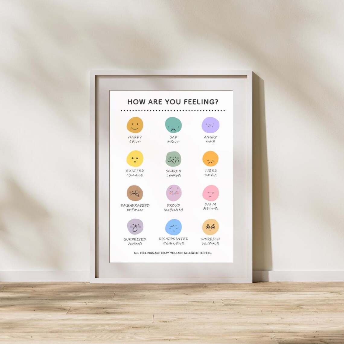 Feelings – Printable Japanese Emotions Poster for Kids & Language ...