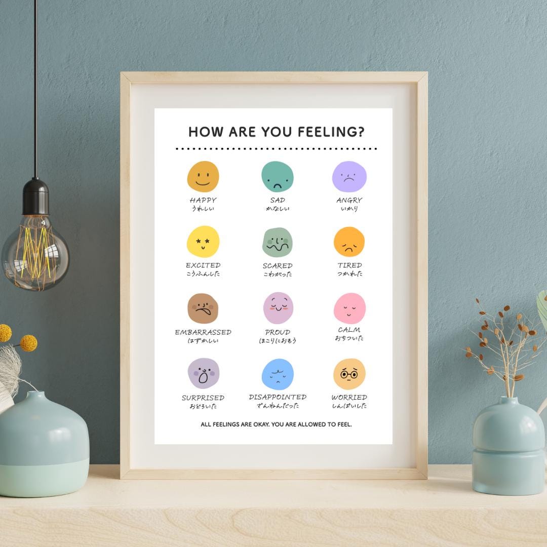 Feelings – Printable Japanese Emotions Poster for Kids & Language ...