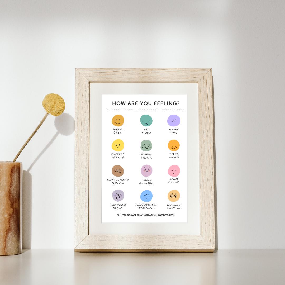 Feelings – Printable Japanese Emotions Poster for Kids & Language ...