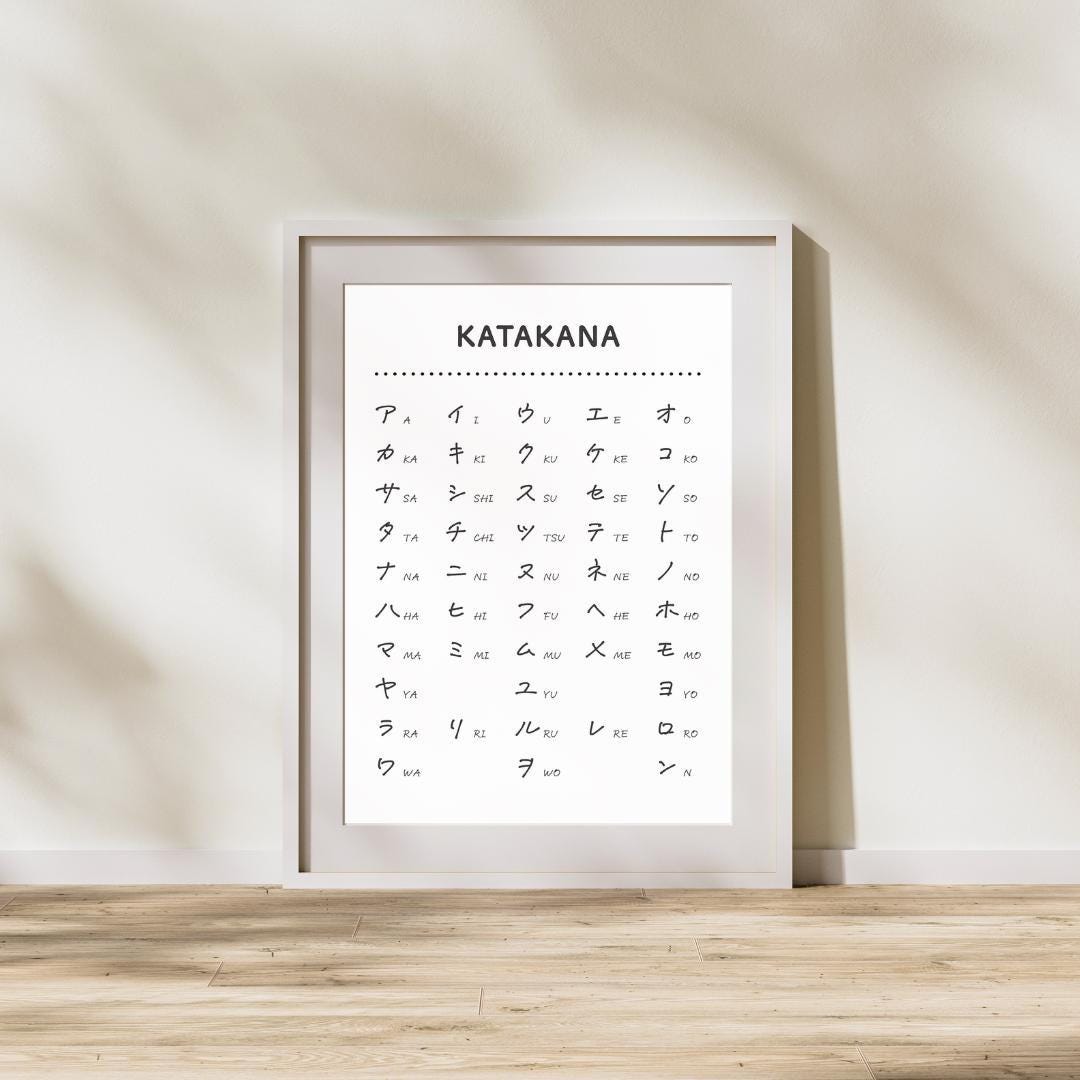 Hiragana & Katakana Chart – Printable Japanese Alphabet Poster (light ...