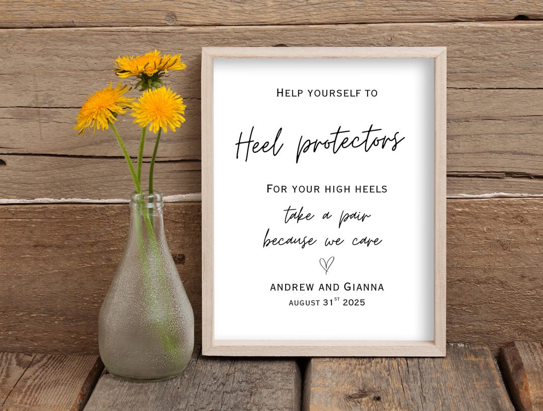 Wedding Heel Protector Sign Template: Customizable Canva Digital ...
