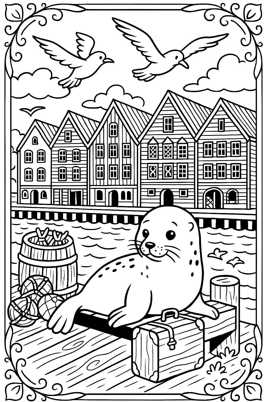 Norway Coloring Pages for Kids – Fjords & Wildlife (digital Download ...