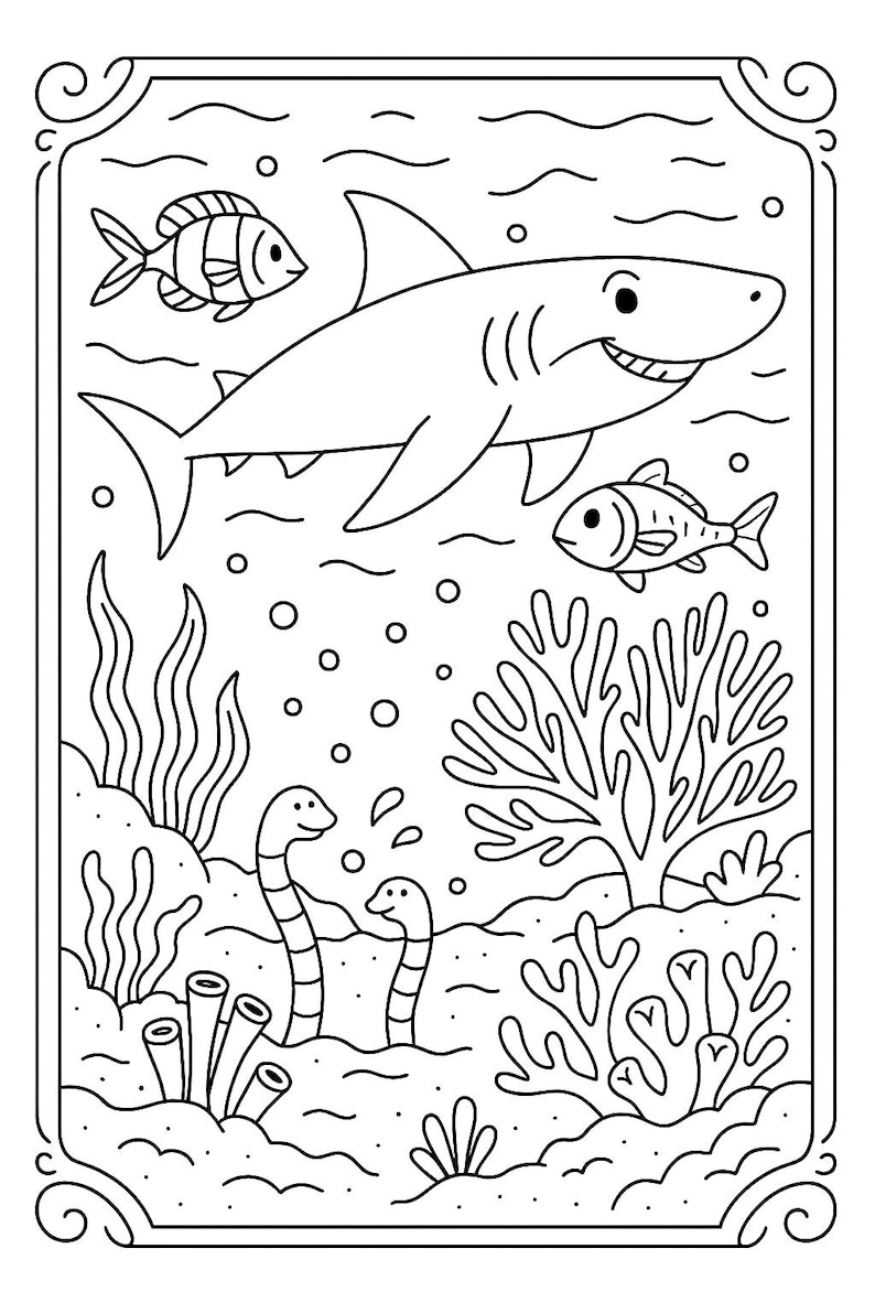 Ocean Friends Coloring Pages: 25 Sea Animal Printables (digital ...