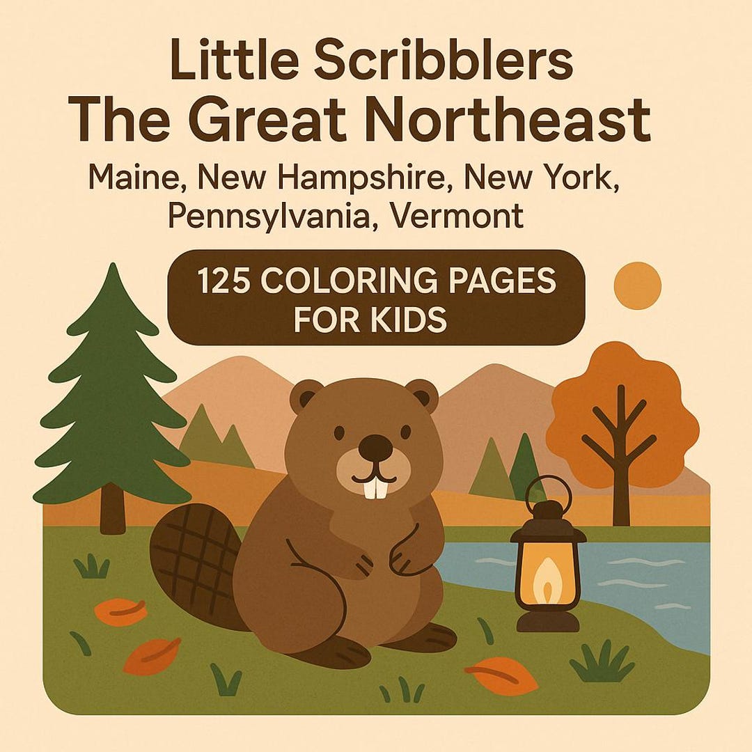 Northeast USA Coloring Pages Bundle – 125 Printables (digital Download ...
