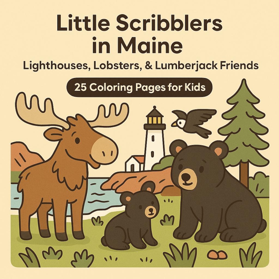 Maine Coloring Pages for Kids – 25 Printable Sheets | Little Scribblers ...