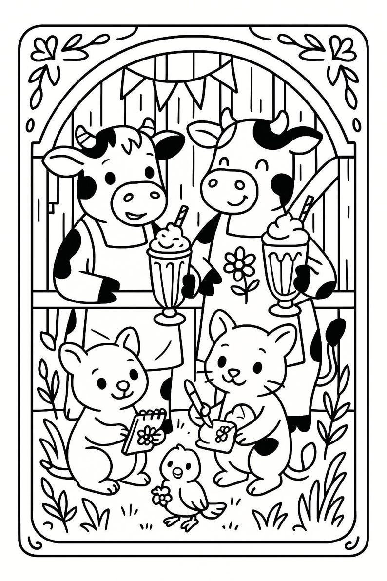 Farm Animal Coloring Pages for Kids: Little Scribblers Series (digital ...