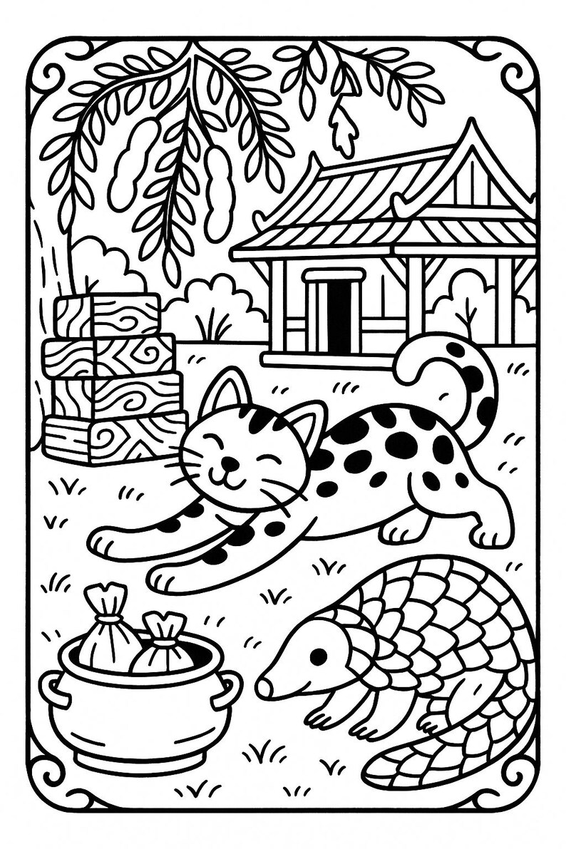Thailand Coloring Pages for Kids: Temples, Animals, and Tuk-tuks ...