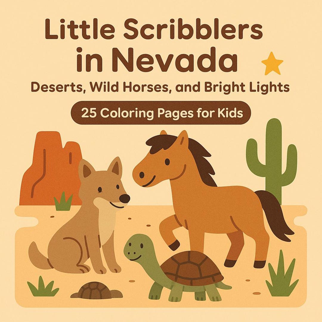 Nevada Coloring Pages for Kids – 25 Printable Sheets | Little ...