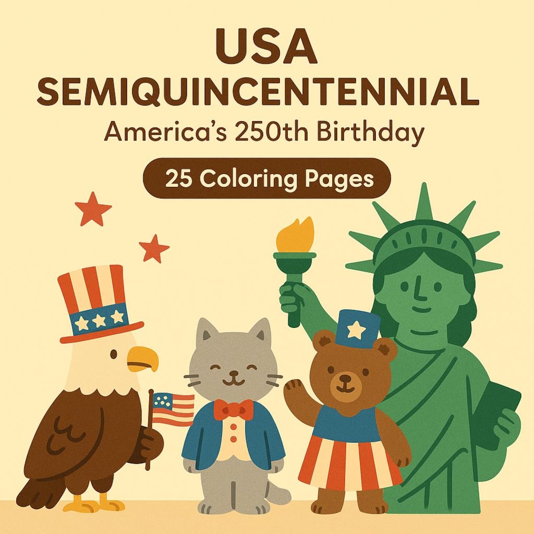 America’s 250th Birthday | 25 Printable Sheets | Little Scribblers ...