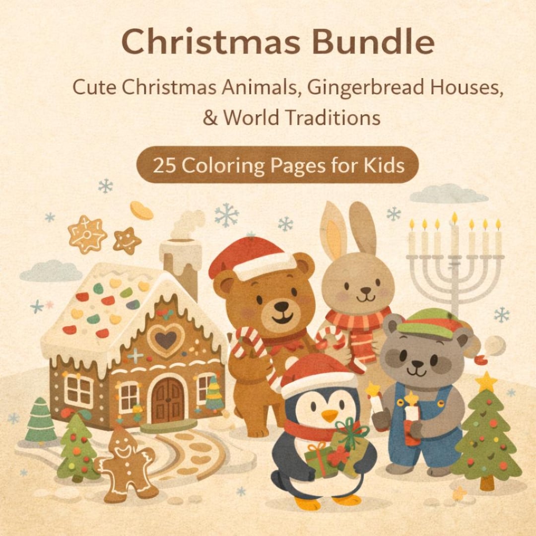 Christmas Mega Bundle Coloring Pages for Families – 125 Festive ...