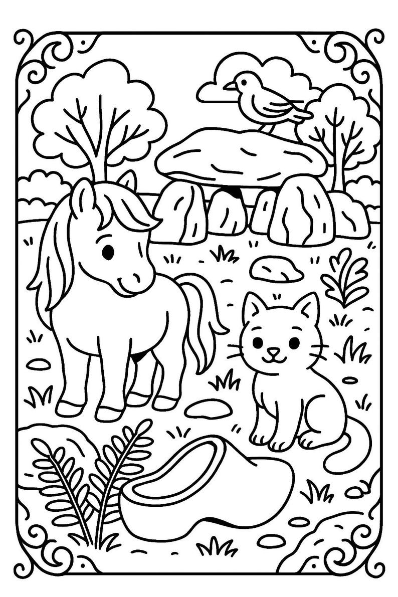 Netherlands Coloring Pages for Kids | Tulips, Windmills (digital PDF ...