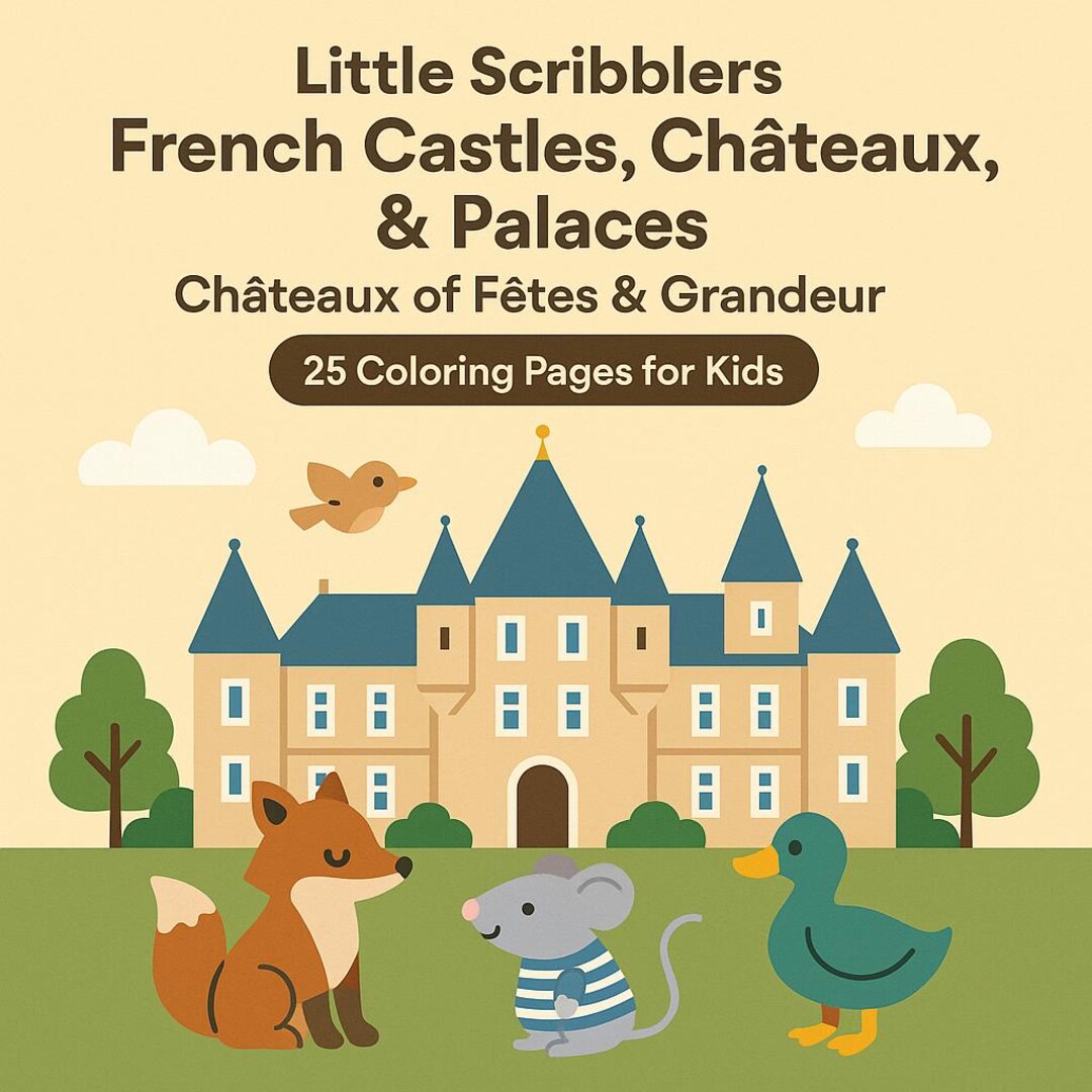 French Castles, Châteaux, & Palaces - 25 Coloring Pages for Kids ...