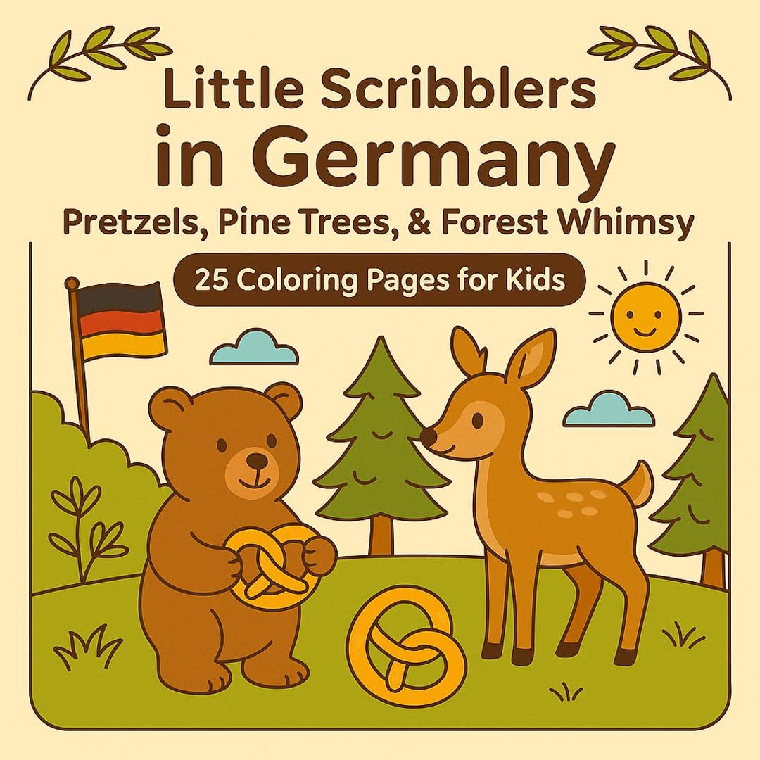 Germany Coloring Book for Kids: Black Forest & Bavarian Themes (digital ...