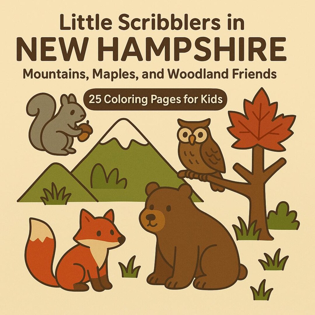 New Hampshire Coloring Pages for Kids – Mountains, Lakes, Wildlife ...