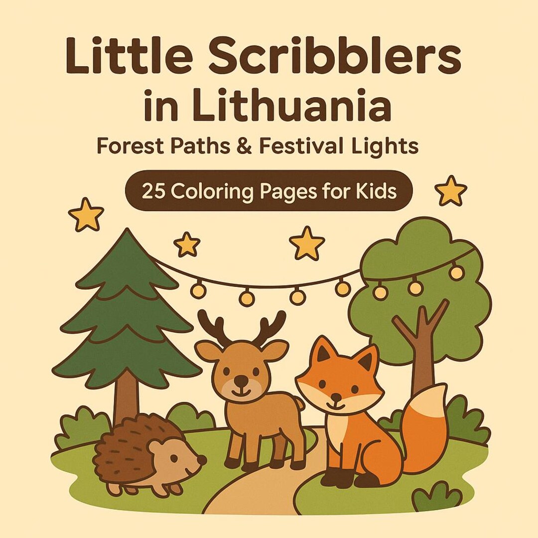Lithuania Coloring Pages for Kids – Baltic Culture & Animals (digital ...