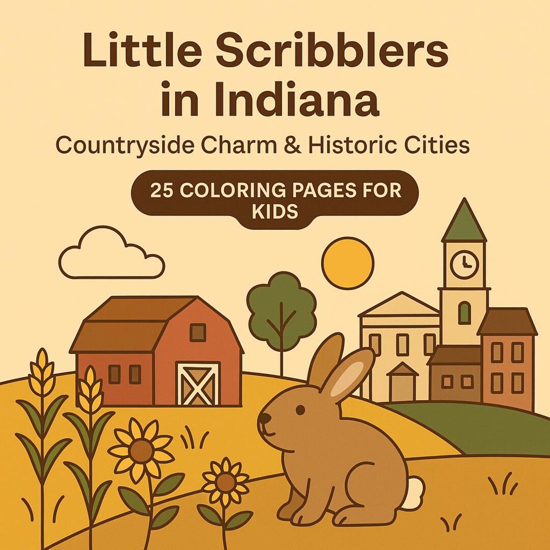 Indiana Coloring Pages for Kids - 25 Printable Sheets | Farms, Fields ...